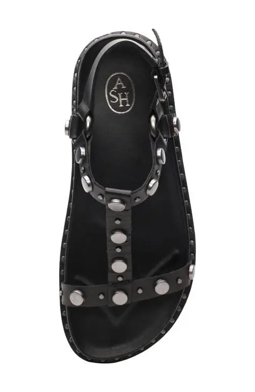 Ash Ugo Studded Ankle Strap Sandals - Black