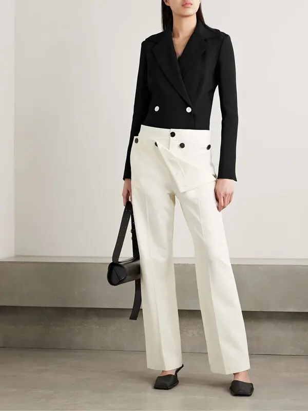 Proenza Schouler Marine Double-breasted Twill Jacket - Black
