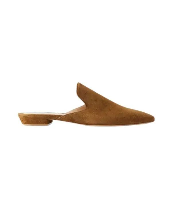 GIANVITO ROSSI Raja Suede Slippers - Brown