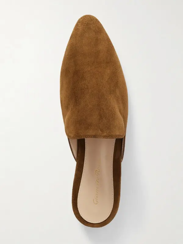 GIANVITO ROSSI Raja Suede Slippers - Brown