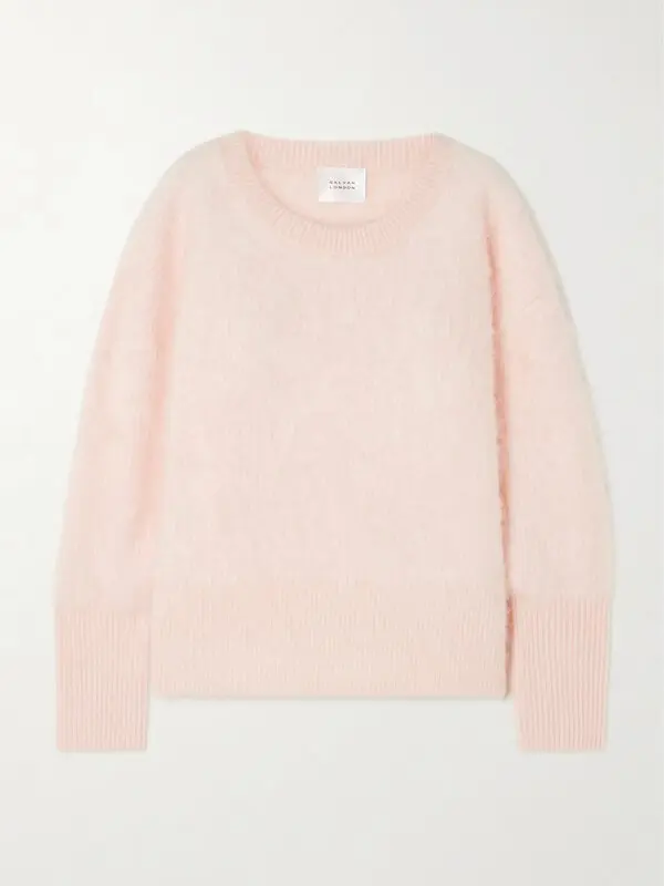 Galvan Loom Brushed Cashmere-blend Sweater - Pink