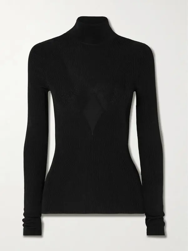 Galvan Polaris Ribbed-knit Turtleneck Top