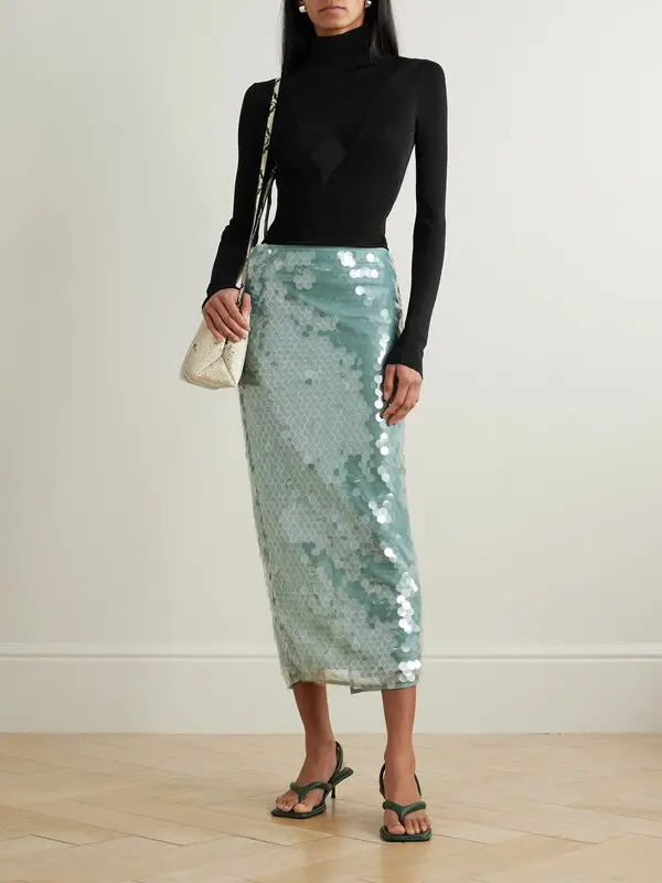 Galvan Polaris Ribbed-knit Turtleneck Top