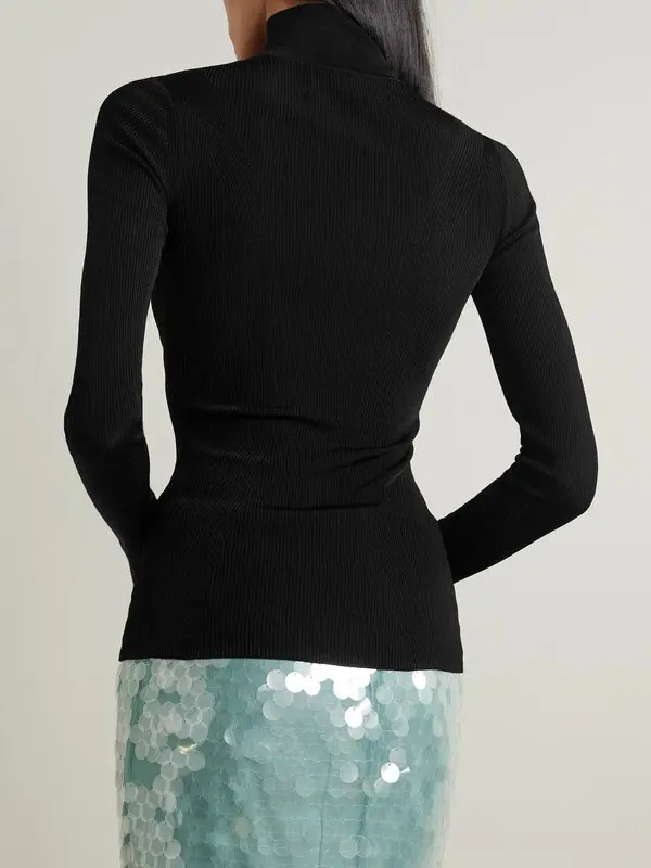 Galvan Polaris Ribbed-knit Turtleneck Top