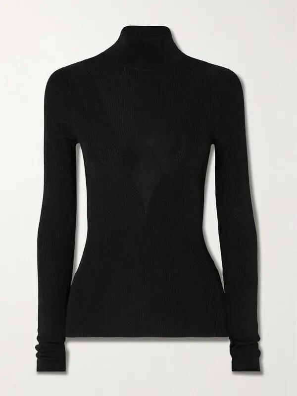 Galvan Polaris Ribbed-knit Turtleneck Top