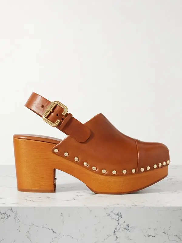 Chloé Jeannette Platform Clogs - Brown