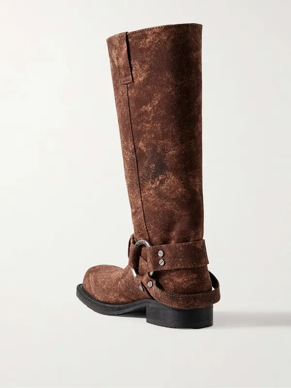 Acne Studios Coated-canvas Knee Boots - Brown