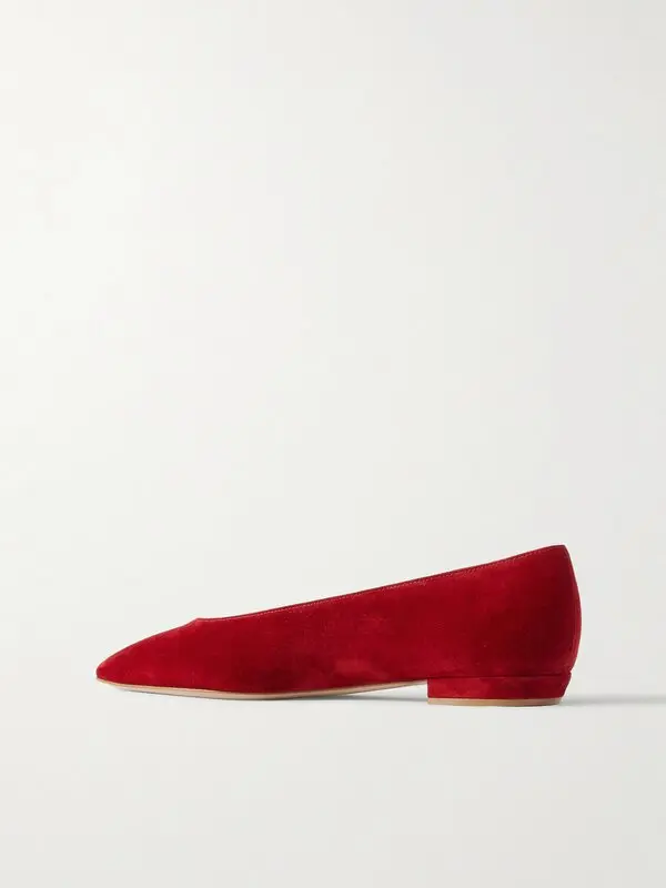 GIANVITO ROSSI Amelia Suede Flats - Red