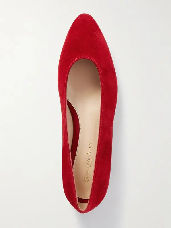 GIANVITO ROSSI Amelia Suede Flats - Red