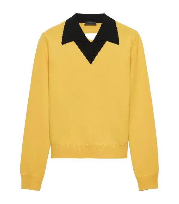 Prada Wool Long-sleeve Polo Shirt