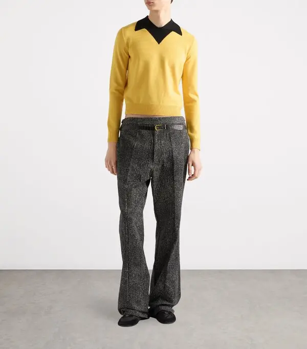 Prada Wool Long-sleeve Polo Shirt