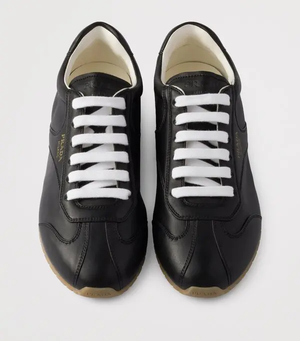 Prada Nappa Leather Sneakers - Black