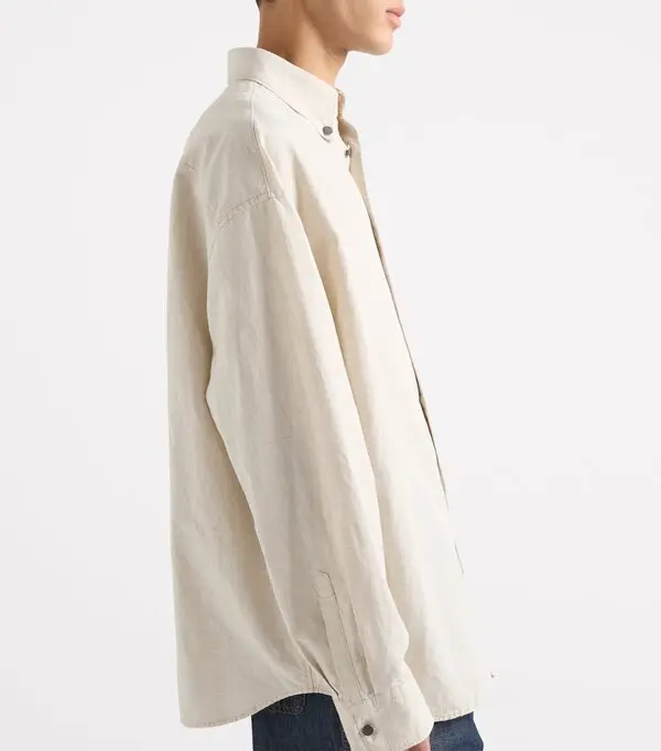 Prada Cotton-flax Oversized Chambray Shirt