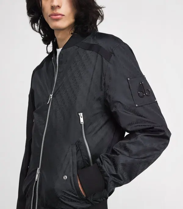 Moose Knuckles Monogram Courville Bomber Jacket - Black