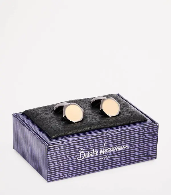 BABETTE WASSERMAN LONDON Rhodium-plated Hexagon Cufflinks