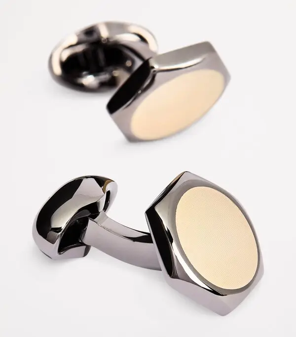 BABETTE WASSERMAN LONDON Rhodium-plated Hexagon Cufflinks