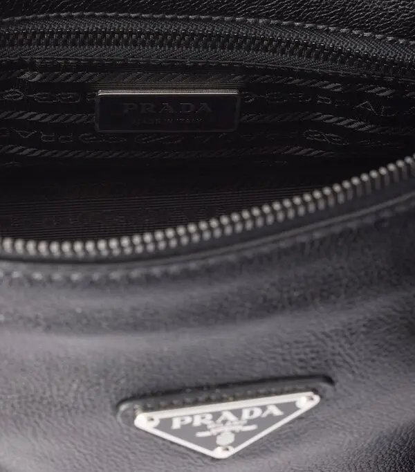 Prada Medium Leather Bonnie Shoulder Bag - Black