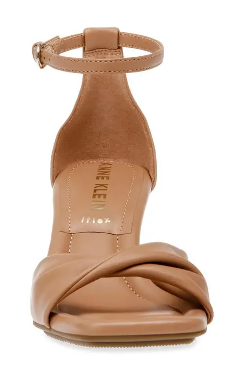 Anne Klein Jessie Ankle Strap Sandal - Tan Smooth
