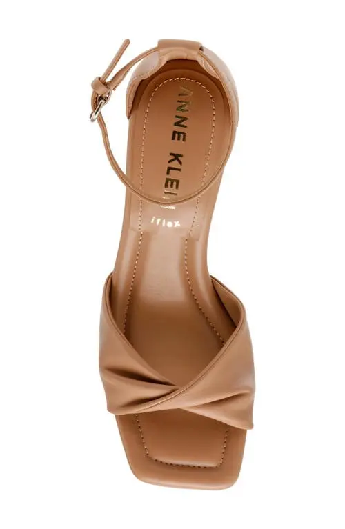 Anne Klein Jessie Ankle Strap Sandal - Tan Smooth