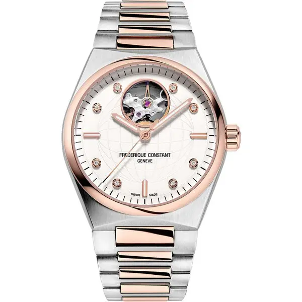 FREDERIQUE CONSTANT Highlife Heart Beat Diamond Automatic Bracelet Strap Watch - Silver-tone