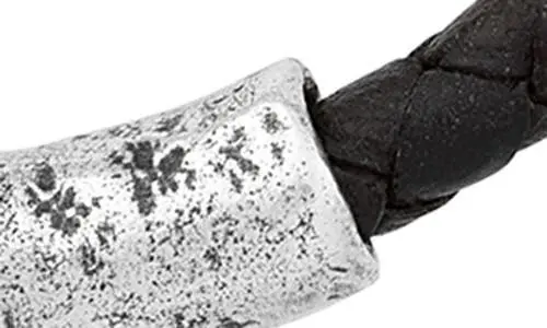 John Varvatos Artisan Id Bar Woven Leather Bracelet