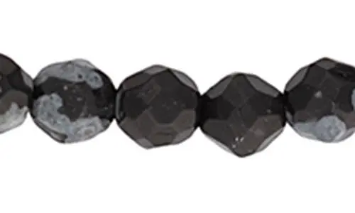 John Varvatos Skull Obsidian Beaded Bracelet - Black/silver