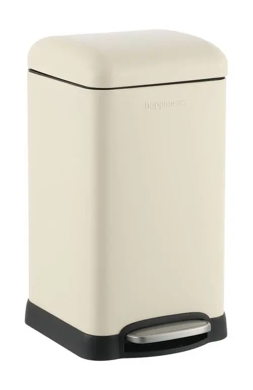 HAPPIMESS Betty Retro Mini 3.2-gallon Step-open Trash Can - Limestone Beige