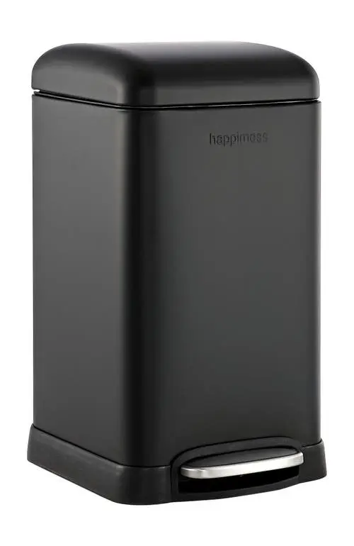 HAPPIMESS Betty Retro Mini 3.2-gallon Step-open Trash Can - Midnight Black