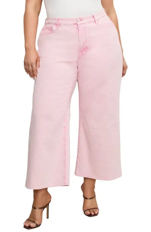 Good American Good Waist Crop Palazzo Jeans