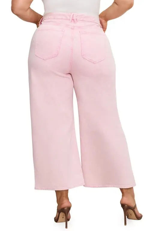 Good American Good Waist Crop Palazzo Jeans