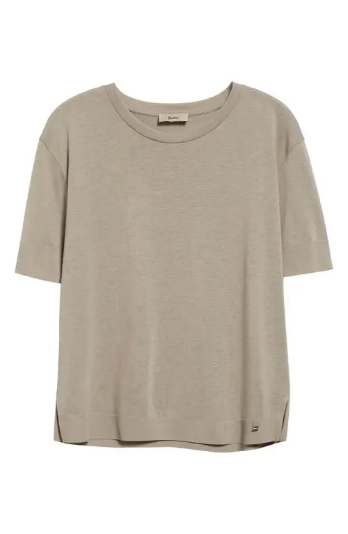 Herno Glam Knit Crewneck T-shirt - Taupe