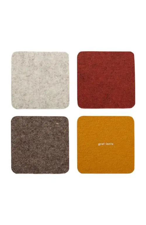 GRAF LANTZ Bierfilzl Merino Wool Square Coaster Multi 4 Pack - Desert Sun