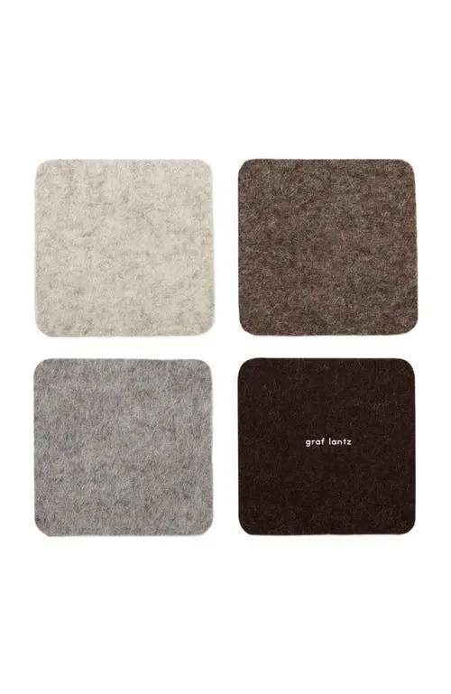 GRAF LANTZ Bierfilzl Merino Wool Square Coaster Multi 4 Pack - Earth