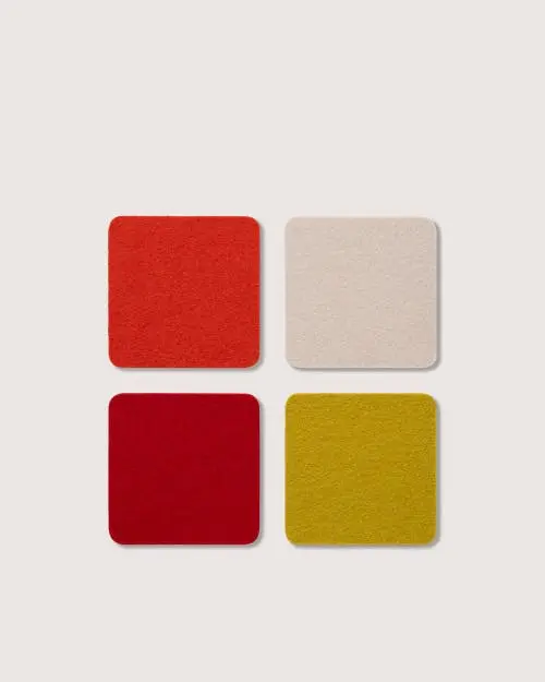 GRAF LANTZ Bierfilzl Merino Wool Square Coaster Multi 4 Pack - Elstar