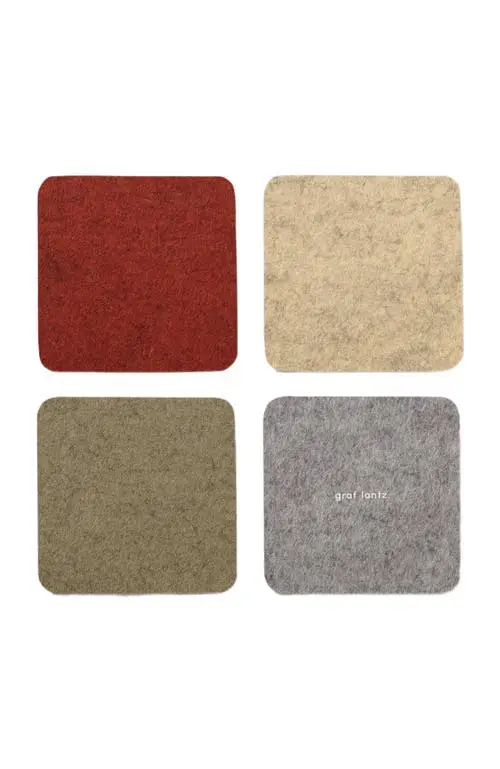 GRAF LANTZ Bierfilzl Merino Wool Square Coaster Multi 4 Pack - Ikebana
