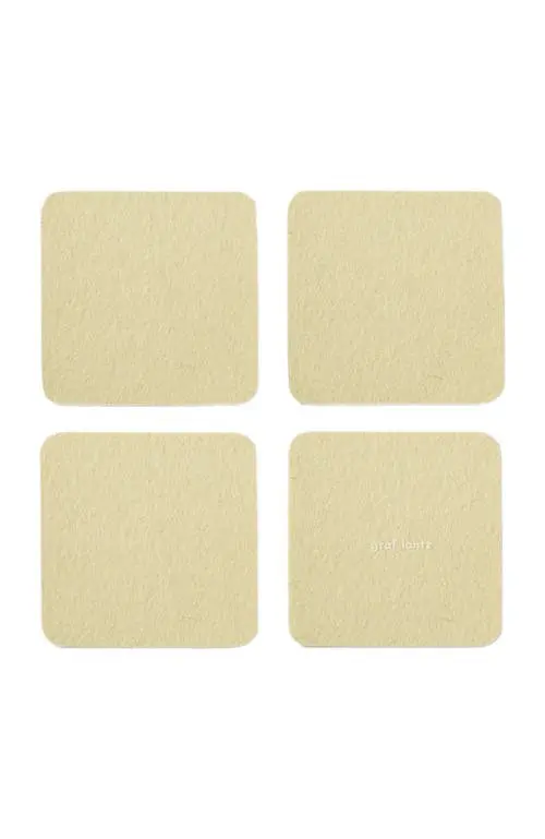 GRAF LANTZ Bierfilzl Merino Wool Square Coaster Multi 4 Pack - Limoncello