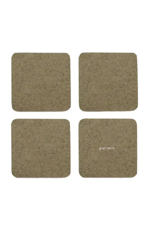 GRAF LANTZ Bierfilzl Merino Wool Square Coaster Solid 4 Pack - Sage