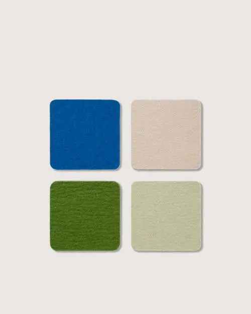 GRAF LANTZ Bierfilzl Merino Wool Square Coaster Multi 4 Pack - Terrain