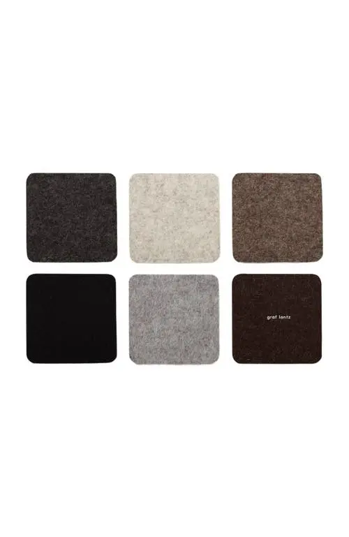 GRAF LANTZ Bierfilzl Merino Wool Square Coaster Multi 6 Pack - Earth