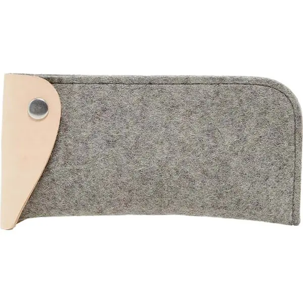 GRAF LANTZ Merino Wool Eyeglass Sleeve - Granite Vachetta