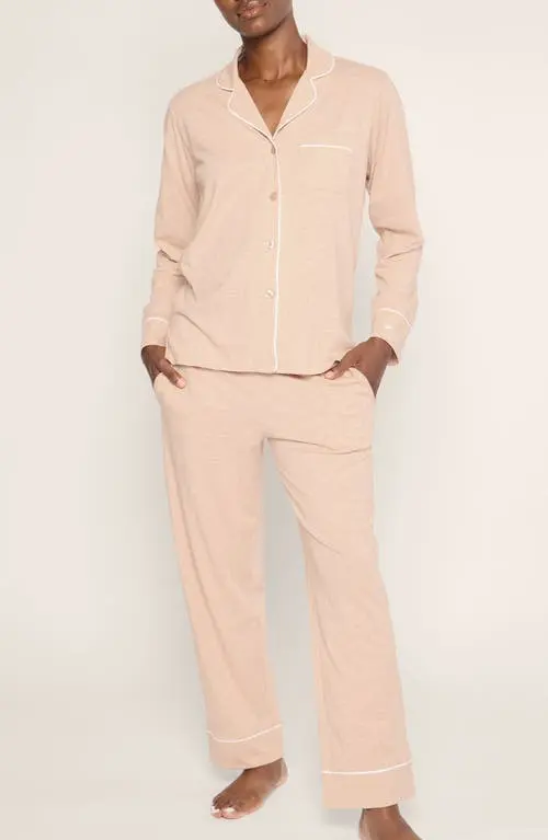PETITE PLUME Luxe Pima Cotton Pajamas - Beige