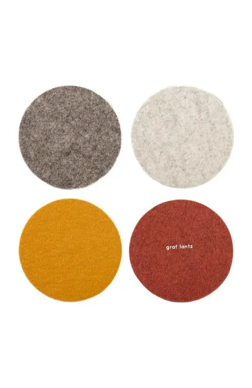 GRAF LANTZ Bierfilzl Merino Wool Round Coaster Solid 4 Pack - Desert Sun