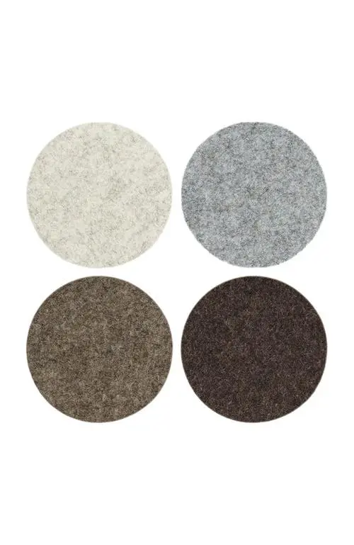 GRAF LANTZ Bierfilzl Merino Wool Round Coaster Solid 4 Pack - Earth
