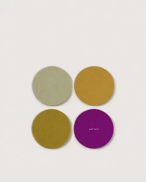 GRAF LANTZ Bierfilzl Merino Wool Round Coaster Solid 4 Pack - Golden Hour