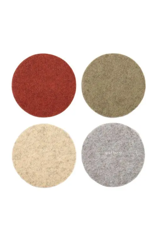 GRAF LANTZ Bierfilzl Merino Wool Round Coaster Solid 4 Pack - Ikebana