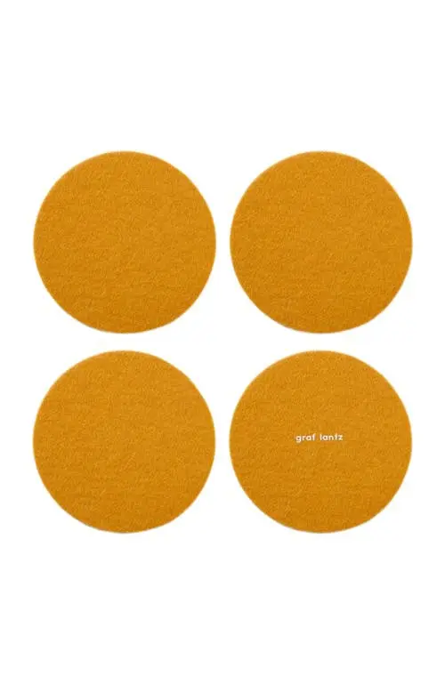 GRAF LANTZ Bierfilzl Merino Wool Round Coaster Solid 4 Pack - Turmeric