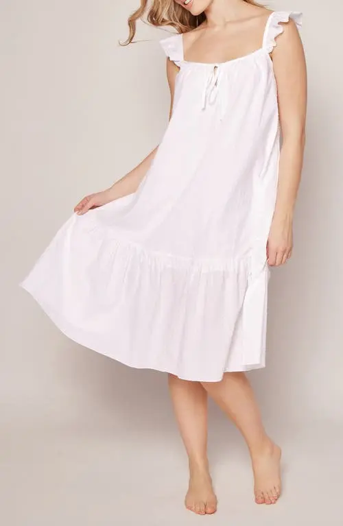 PETITE PLUME Celeste Swiss Dots Nightgown - White