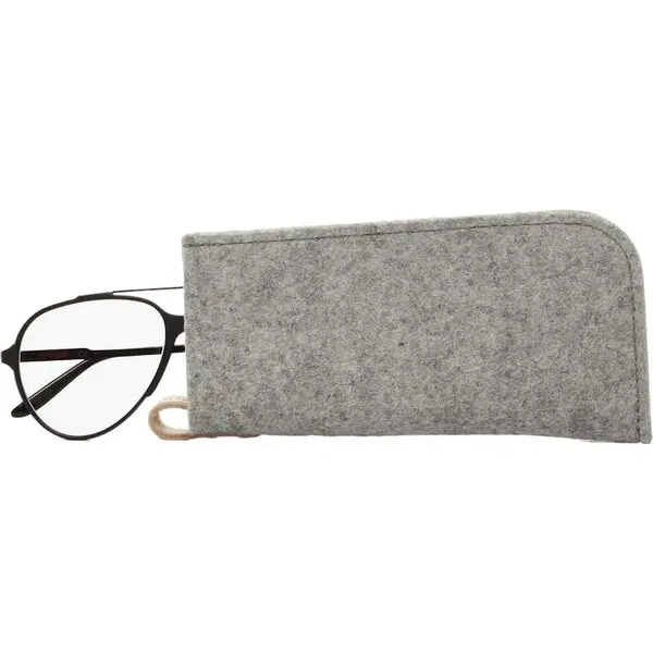 GRAF LANTZ Classic Merino Wool Eyeglass Sleeve - Granite Vachetta