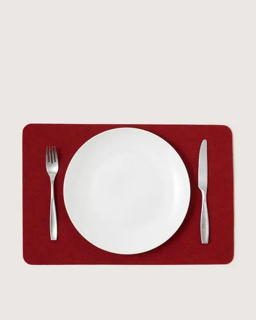 GRAF LANTZ Merino Wool Rectangle Placemat - Cherry