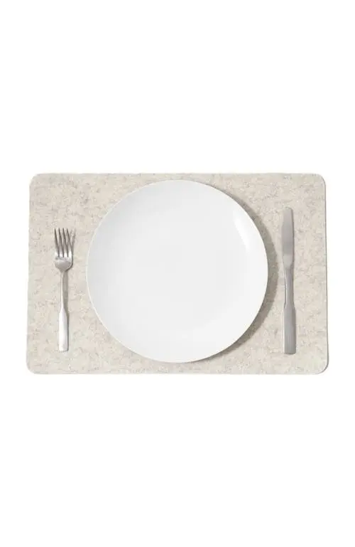 GRAF LANTZ Merino Wool Rectangle Placemat - Heather White